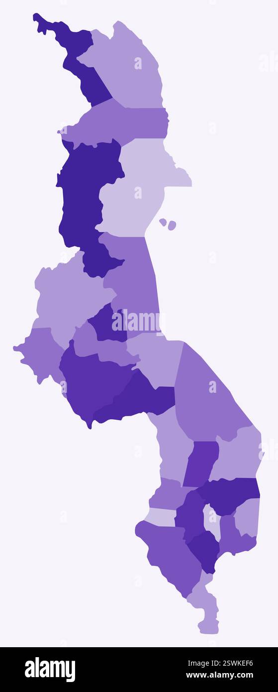 Map of Malawi with regions. Just a simple country border map with ...