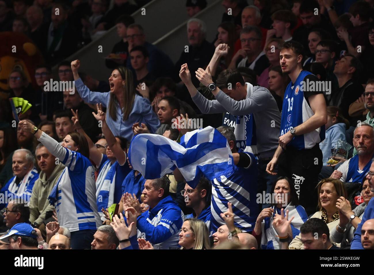Greek fans during The European Championship men's basketball qualifier ...