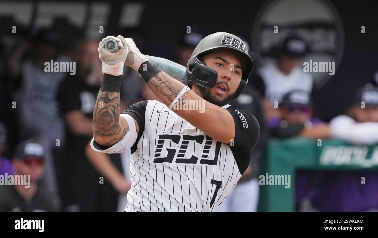 Grand Canyon outfielder Eddy Pelc (7) during an NCAA baseball game ...