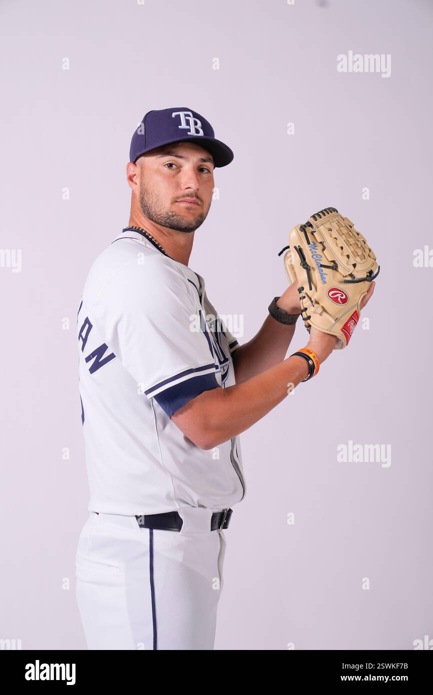 Tampa Bay Rays pitcher Shane McClanahan (18) poses for a portrait ...