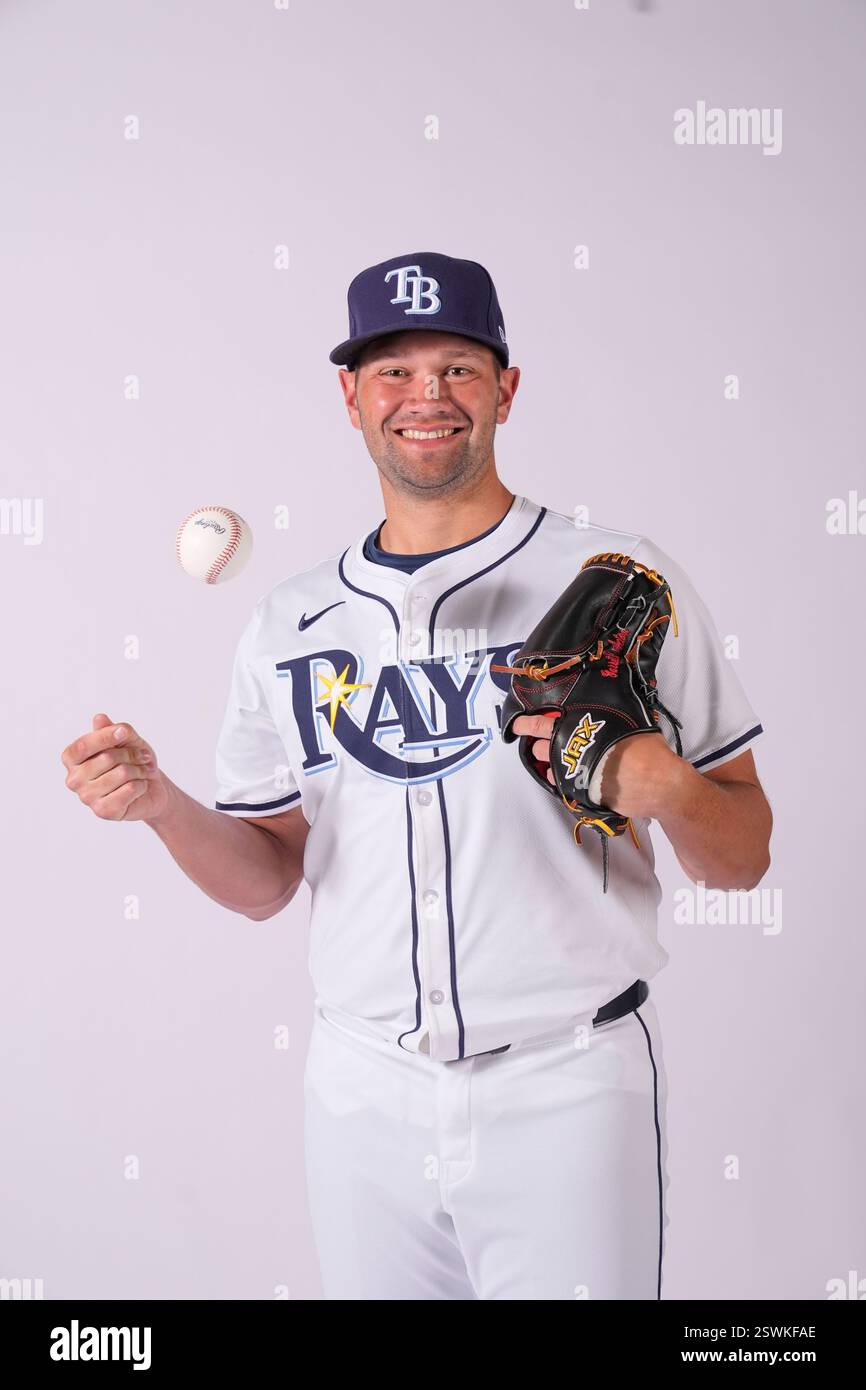 Tampa Bay Rays pitcher Garrett Acton poses for a portrait during photo ...