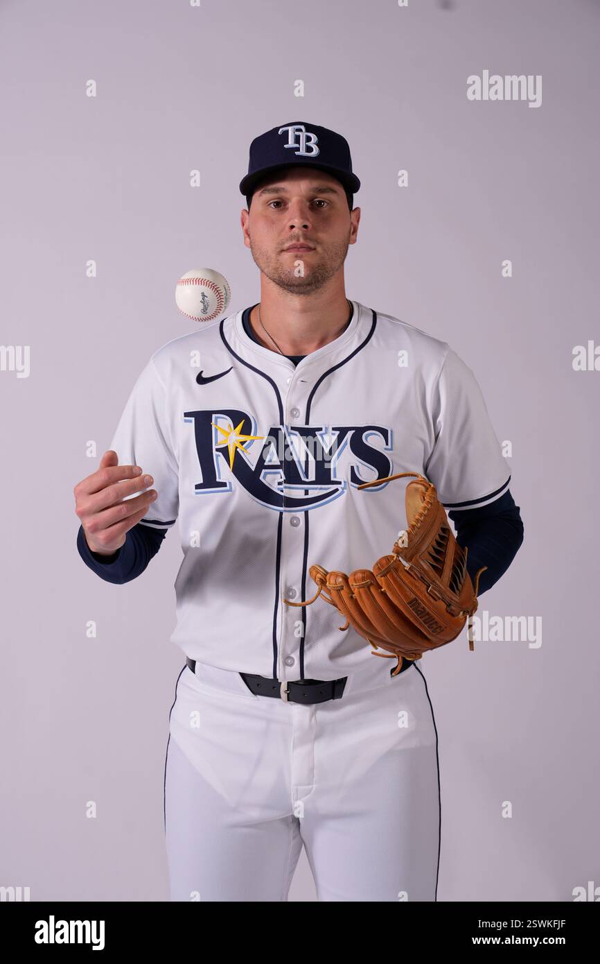 Tampa Bay Rays pitcher Mike Vasil poses for a portrait during photo day ...