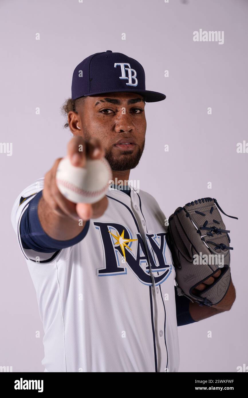 Tampa Bay Rays pitcher Yoniel Curet poses for a portrait during photo ...