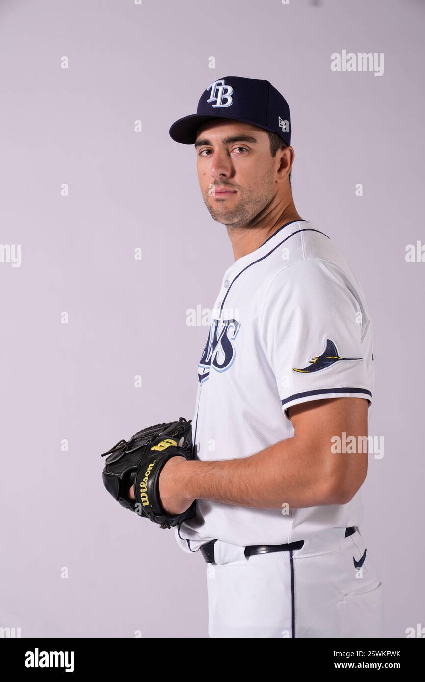 Tampa Bay Rays pitcher Joe Boyle poses for a portrait during photo day ...