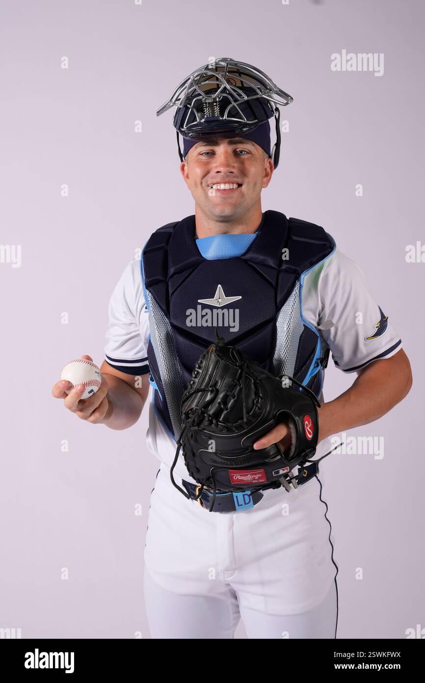 Tampa Bay Rays catcher Logan Driscoll poses for a portrait during photo ...