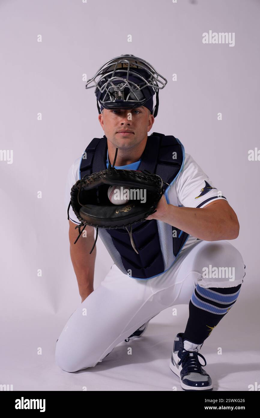 Tampa Bay Rays catcher Logan Driscoll poses for a portrait during photo ...