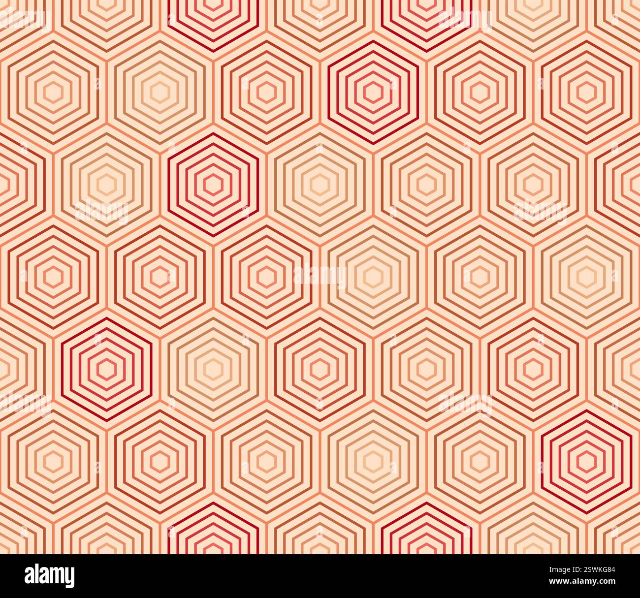 Tileable hexagon pattern. Red color tones gradients. Simple stacked hexagons. Large hexagon ...