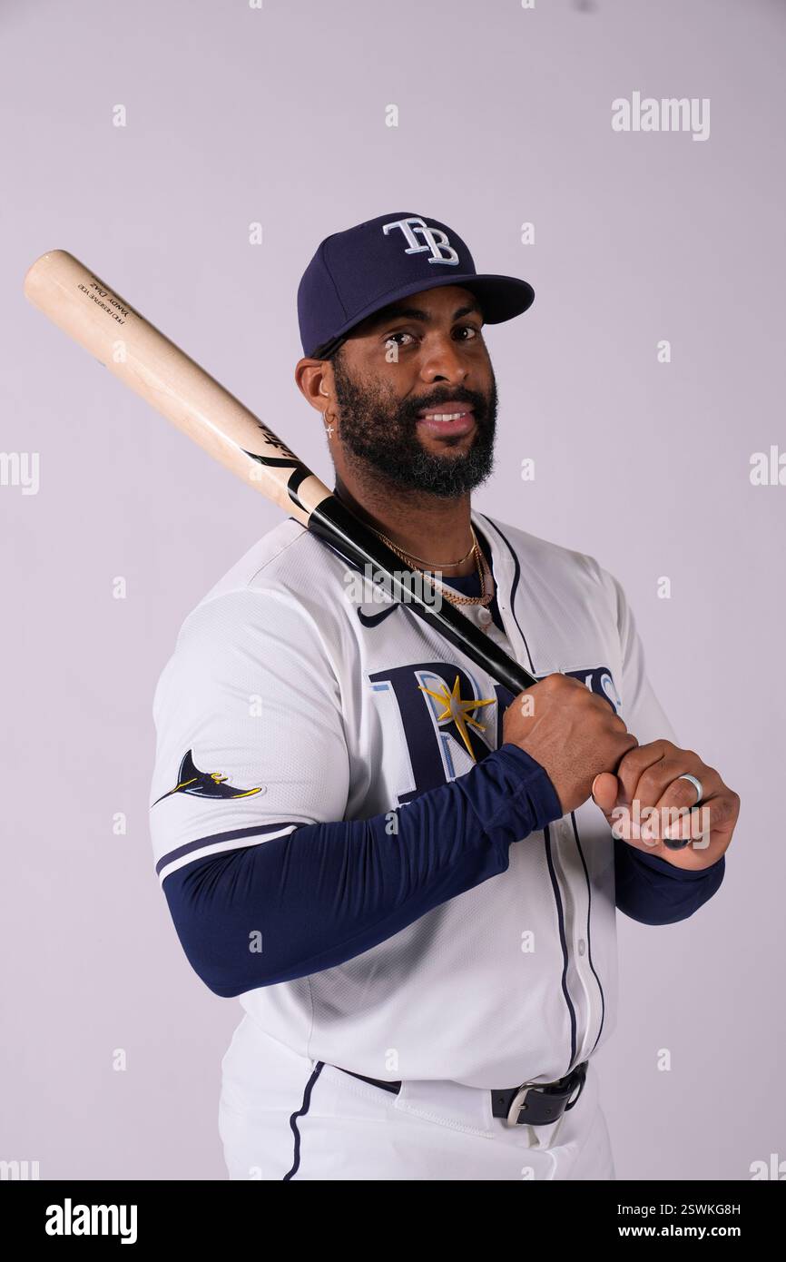 Tampa Bay Rays first base Yandy Díaz poses for a portrait during photo ...