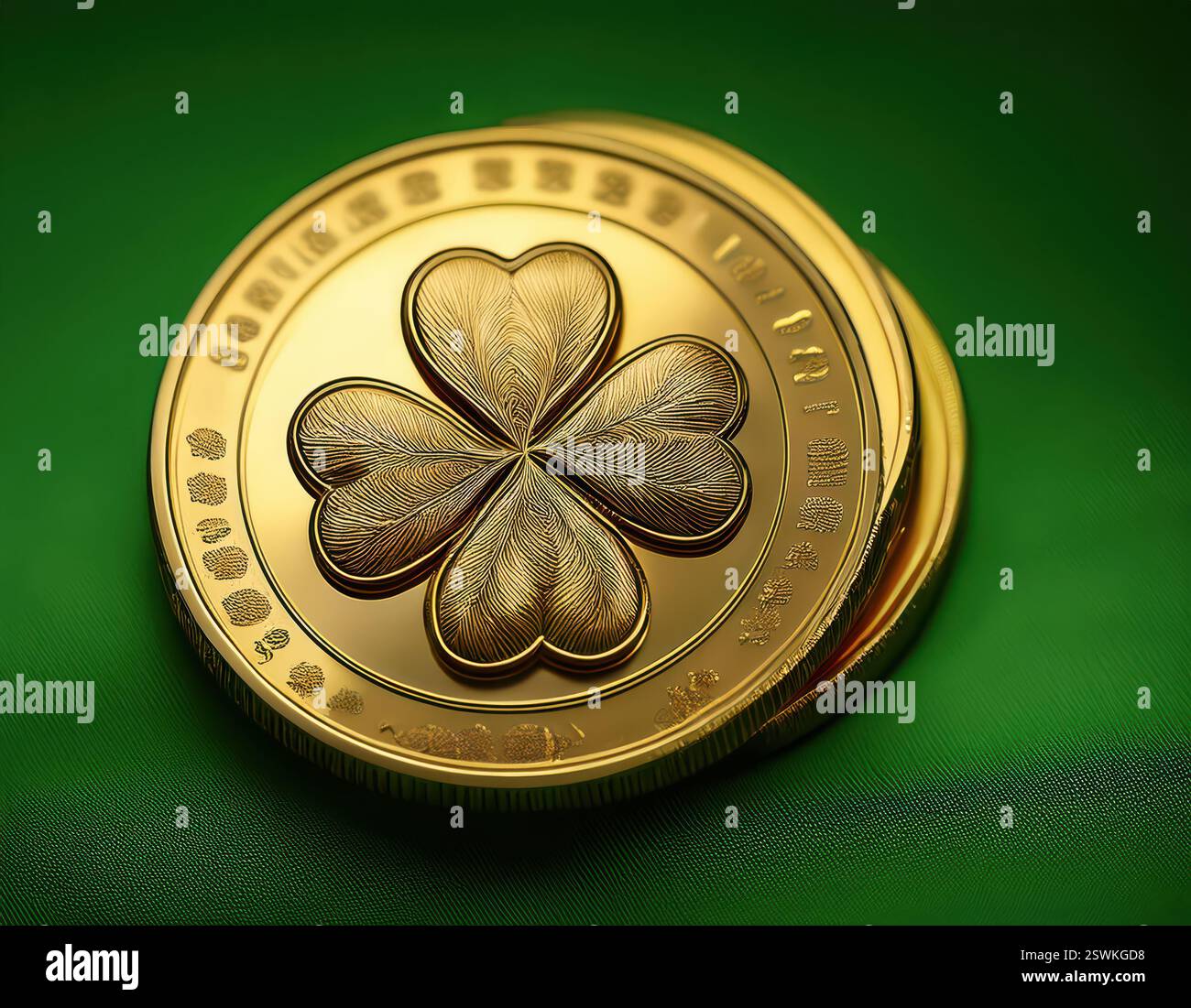 Golden coins featuring a shamrock design evoke joy and luck for St ...