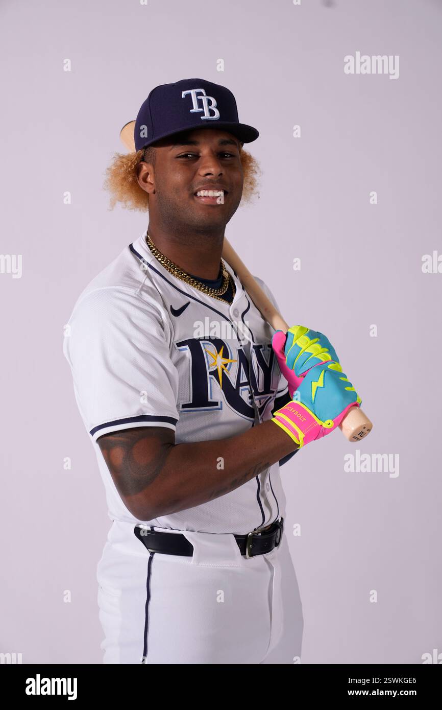 Tampa Bay Rays infielder Tre Morgan poses for a portrait during photo ...