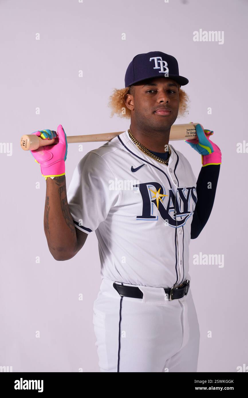 Tampa Bay Rays infielder Tre Morgan poses for a portrait during photo ...