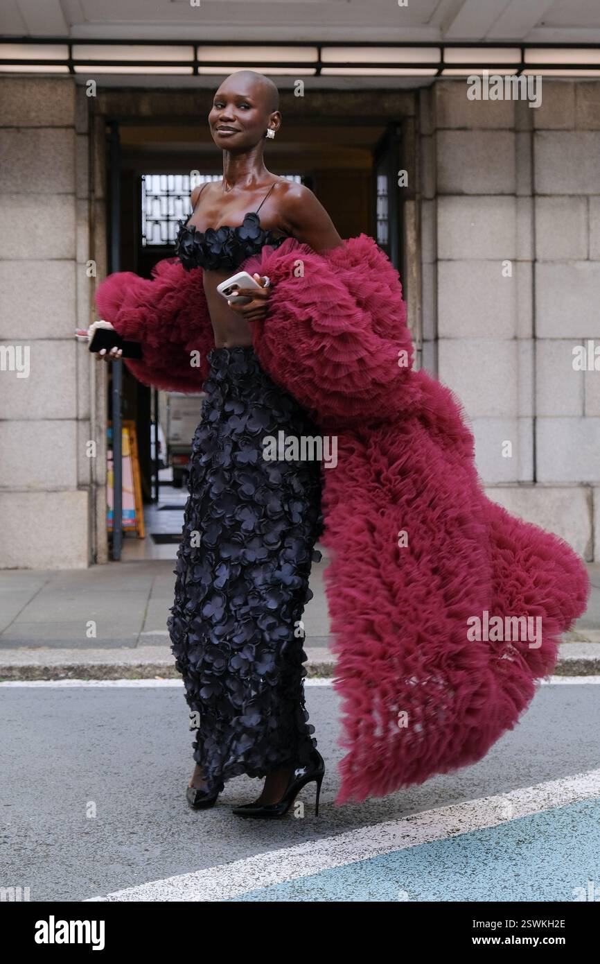 London, UK. 21st February, 2025. Model and writer Adot Gat attends the ...