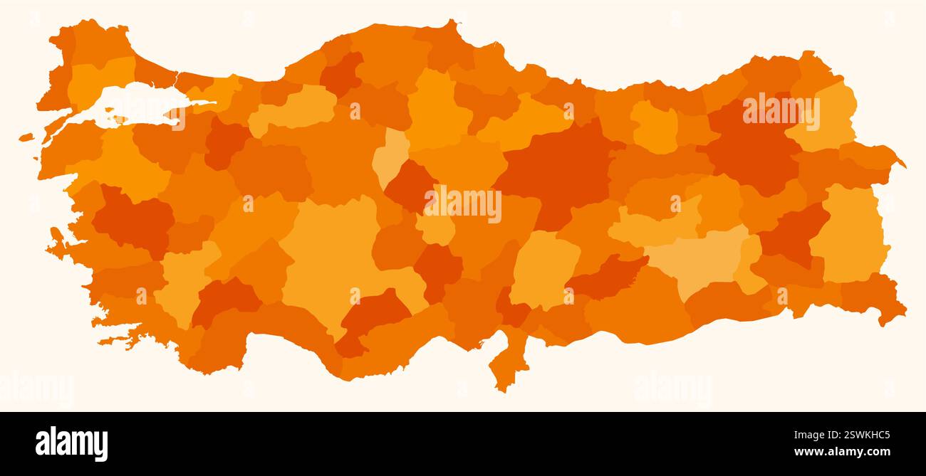 Map of Turkey with regions. Just a simple country border map with ...