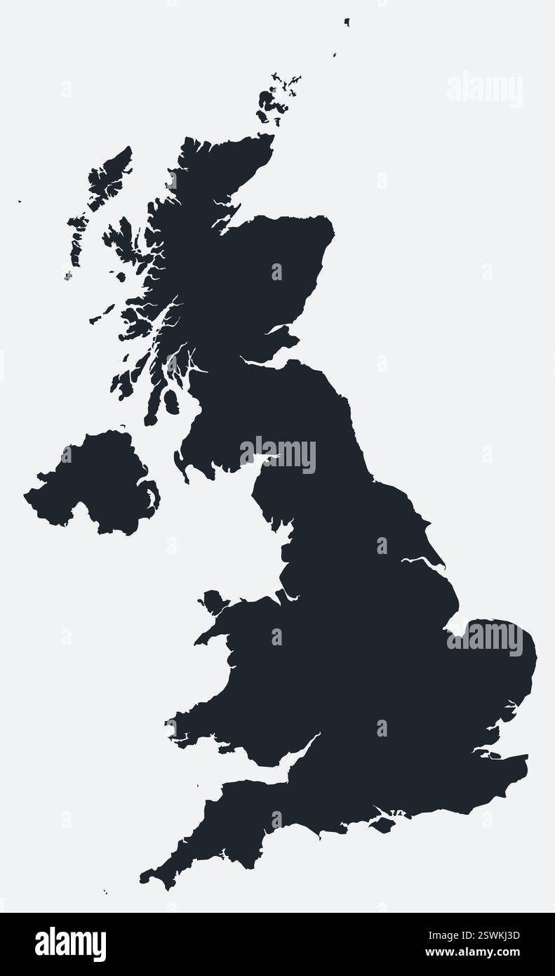 United Kingdom map. Just a simple border map. Shape of the country ...