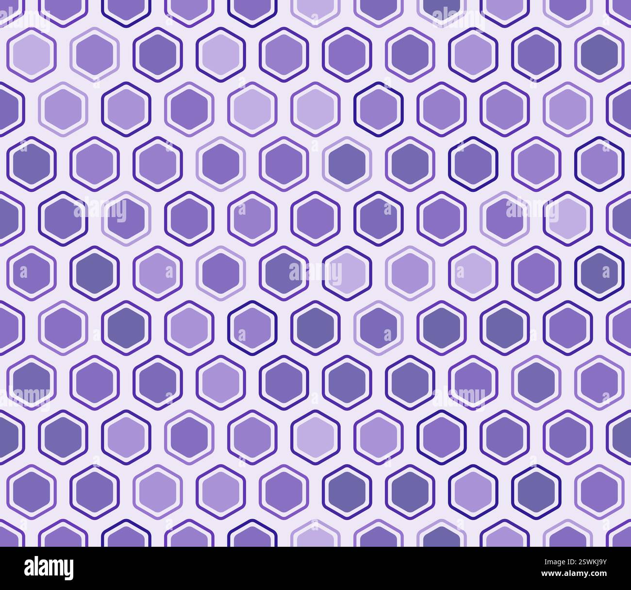 Abstract pattern of hexagon shapes. Bold rounded hexagons mosaic cells with padding and inner ...