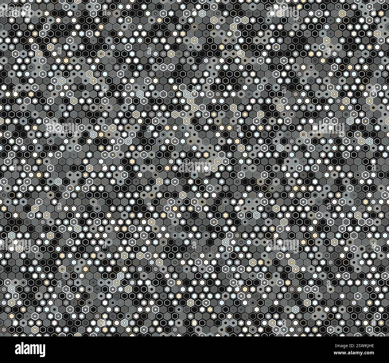 Seamless hexagon pattern. Geometric elements of varied style and color ...