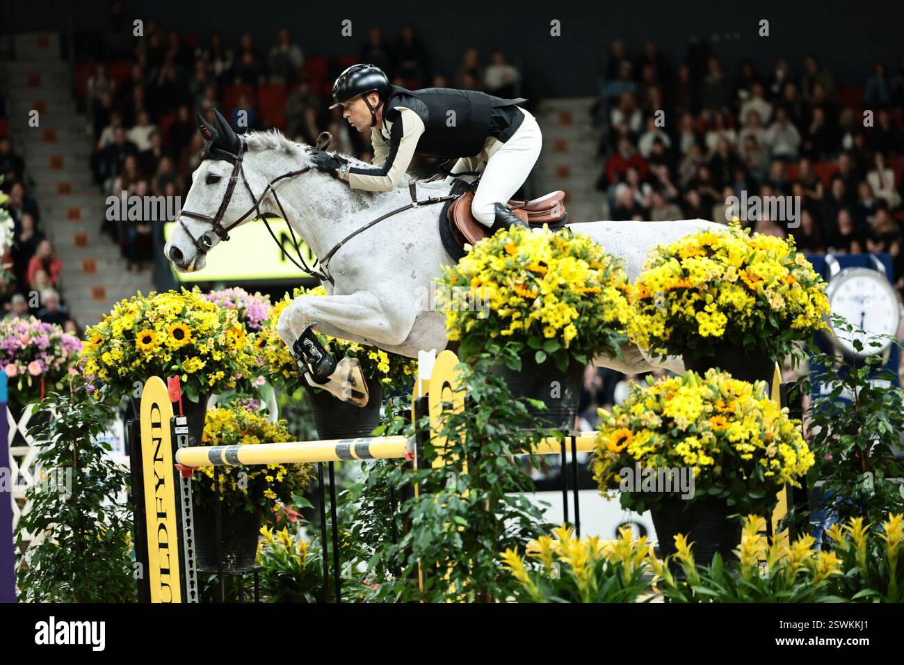 Peder Fredricson of Sweden with Catch me Not S during the Prize of MIPS ...