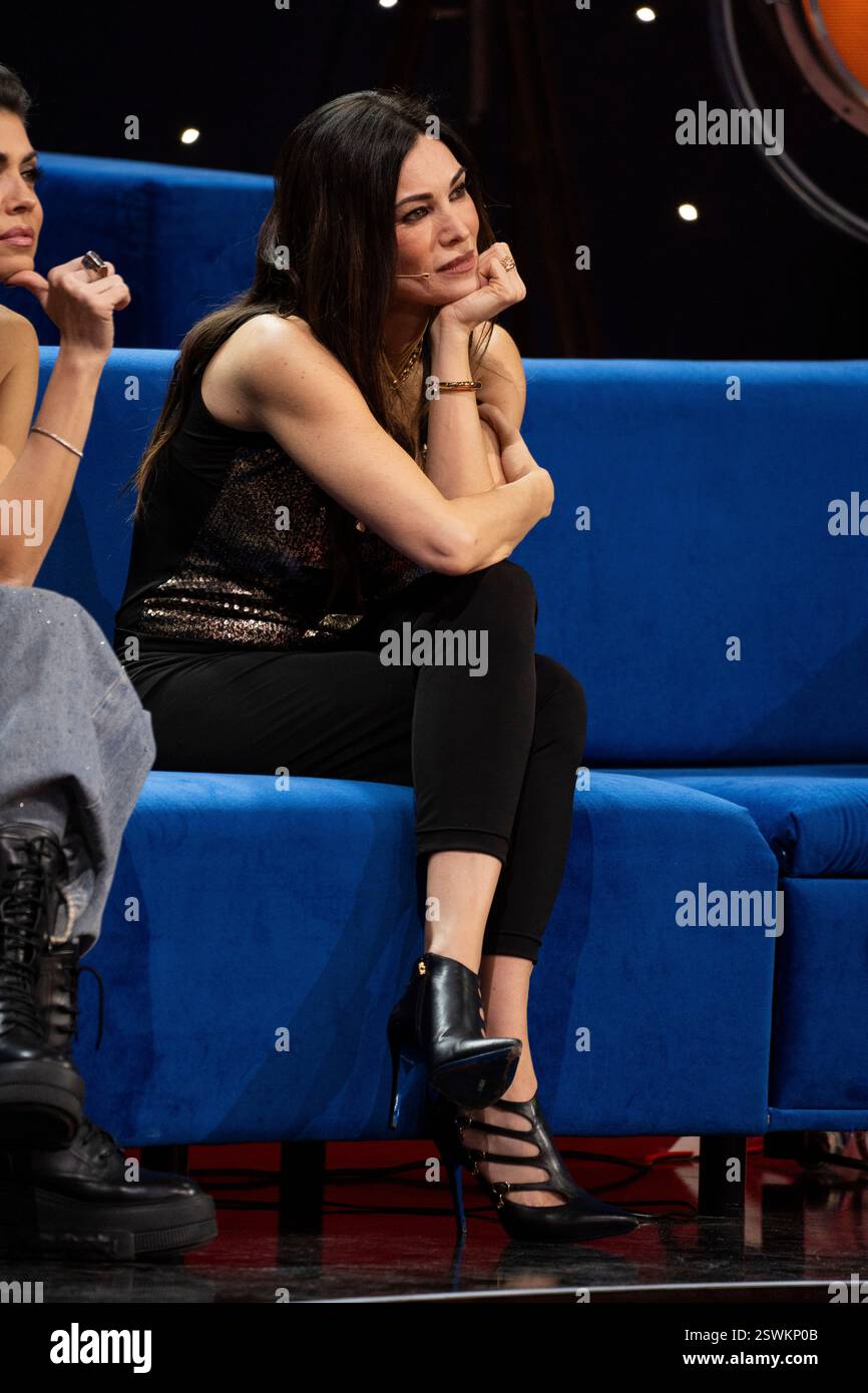 Italian actress Manuela Arcuri seen during the episode of the Rai 2 TV ...
