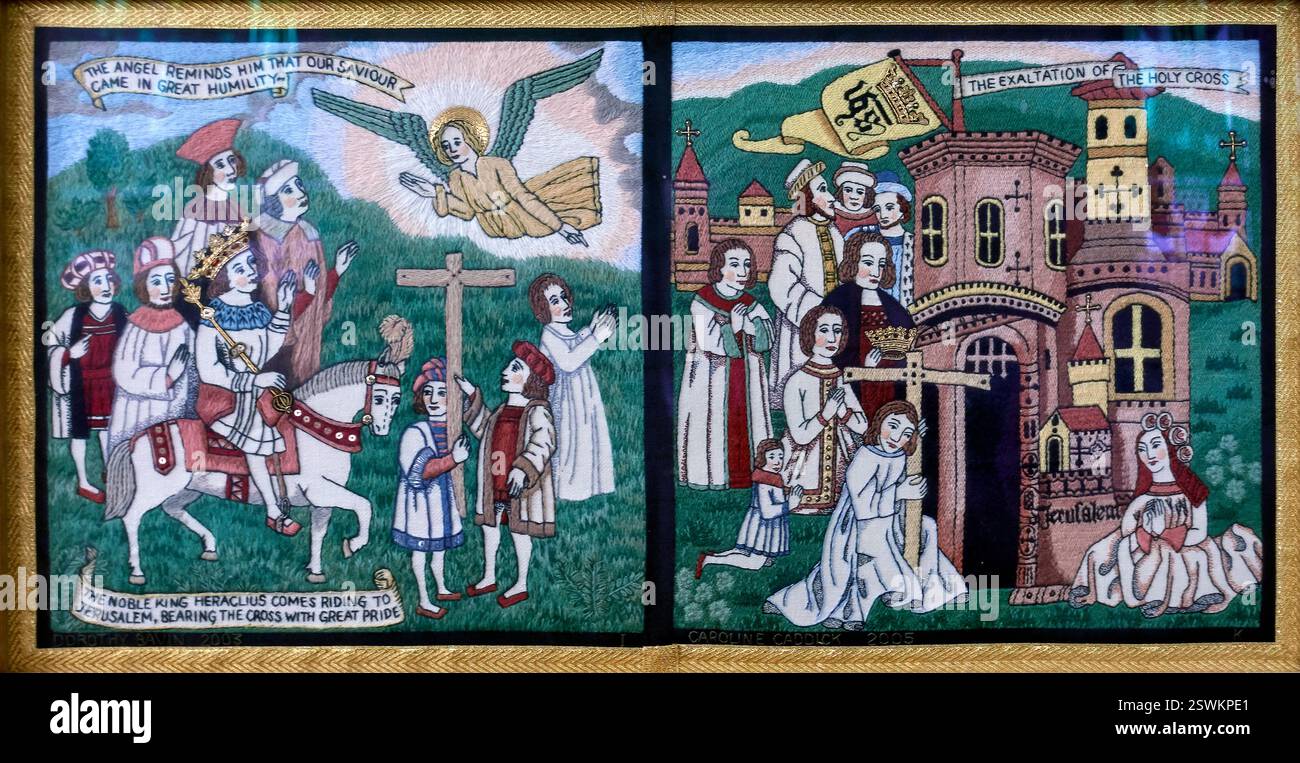 Embroidery of St Helena and her journey to deliver the original cross ...