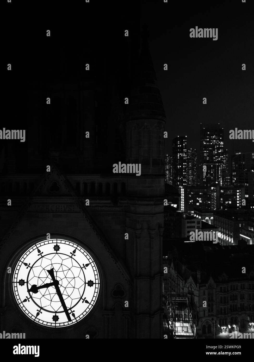 Manchester Town Hall Clock Tower Stock Photo - Alamy
