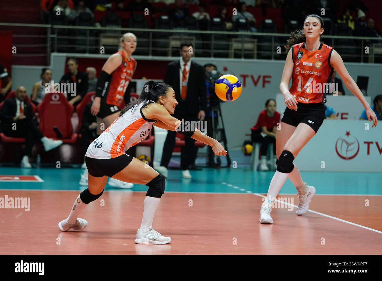 ISTANBUL, TURKIYE - FEBRUARY 09, 2025: Simge Sebnem Akoz in action ...