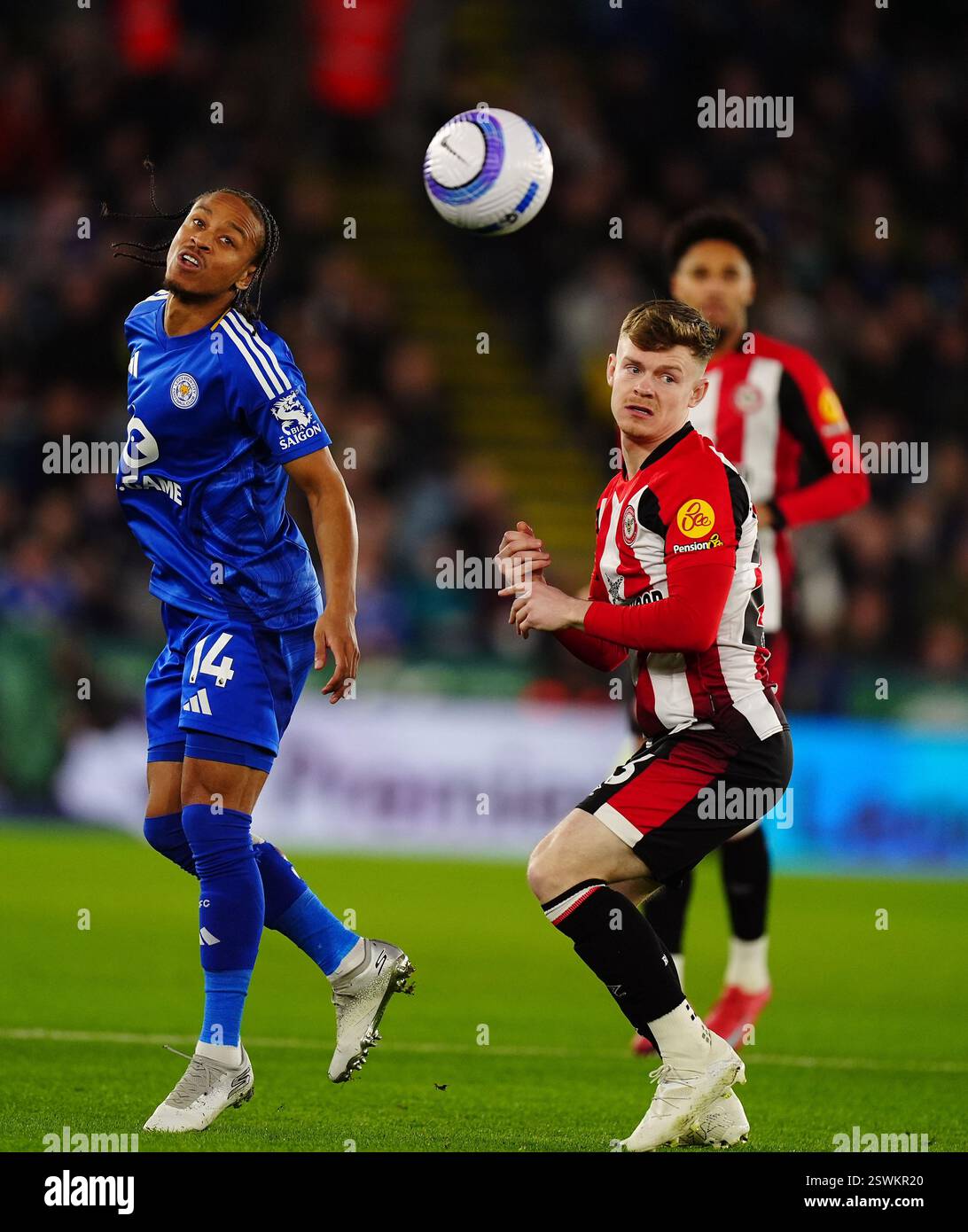 Leicester City's Bobby Decordova-Reid and Brentford's Keane Lewis ...