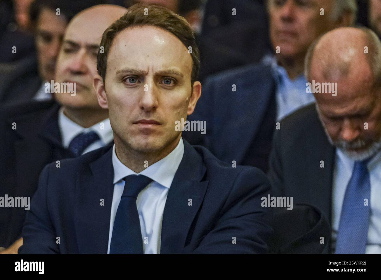 Napoli, Italy. 21st Feb, 2025. Piero De Luca during the presentation of ...
