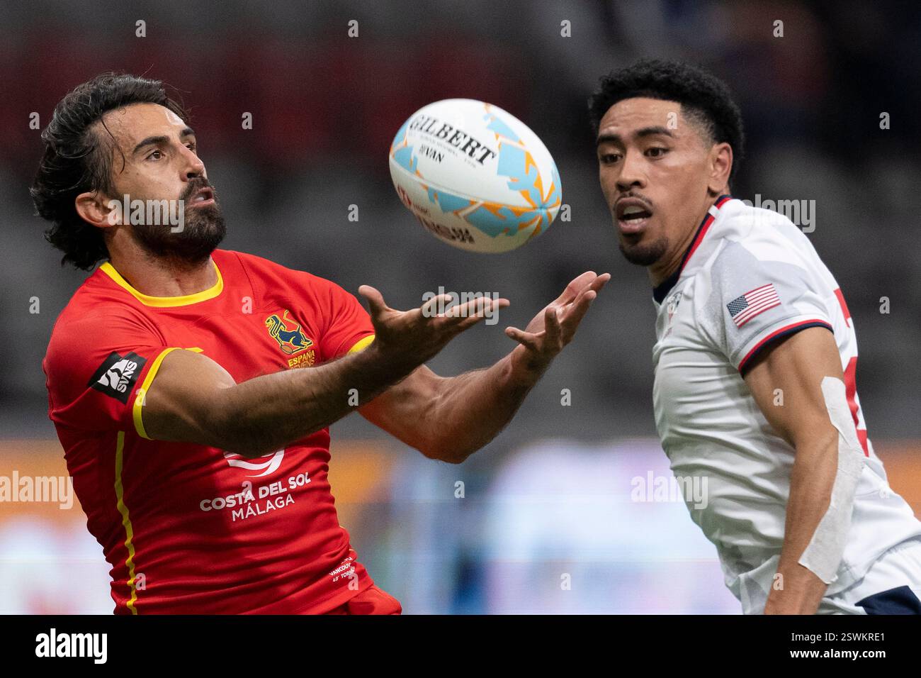 Vancouver, Canada. 21st Feb, 2025. Spain's Pol Pla, left, prepares to ...