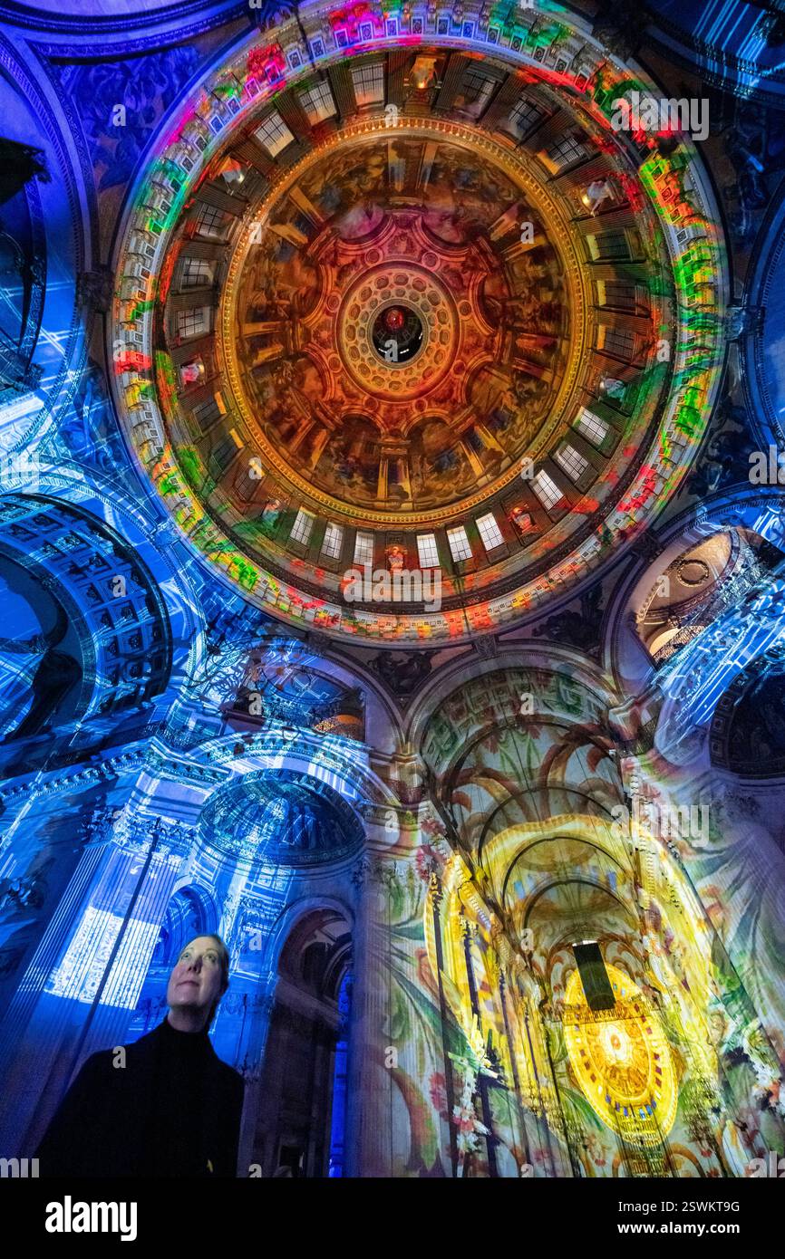 London, UK. 21 February 2025. Preview of ‘Luminous’ by Luxmuralis, an ...