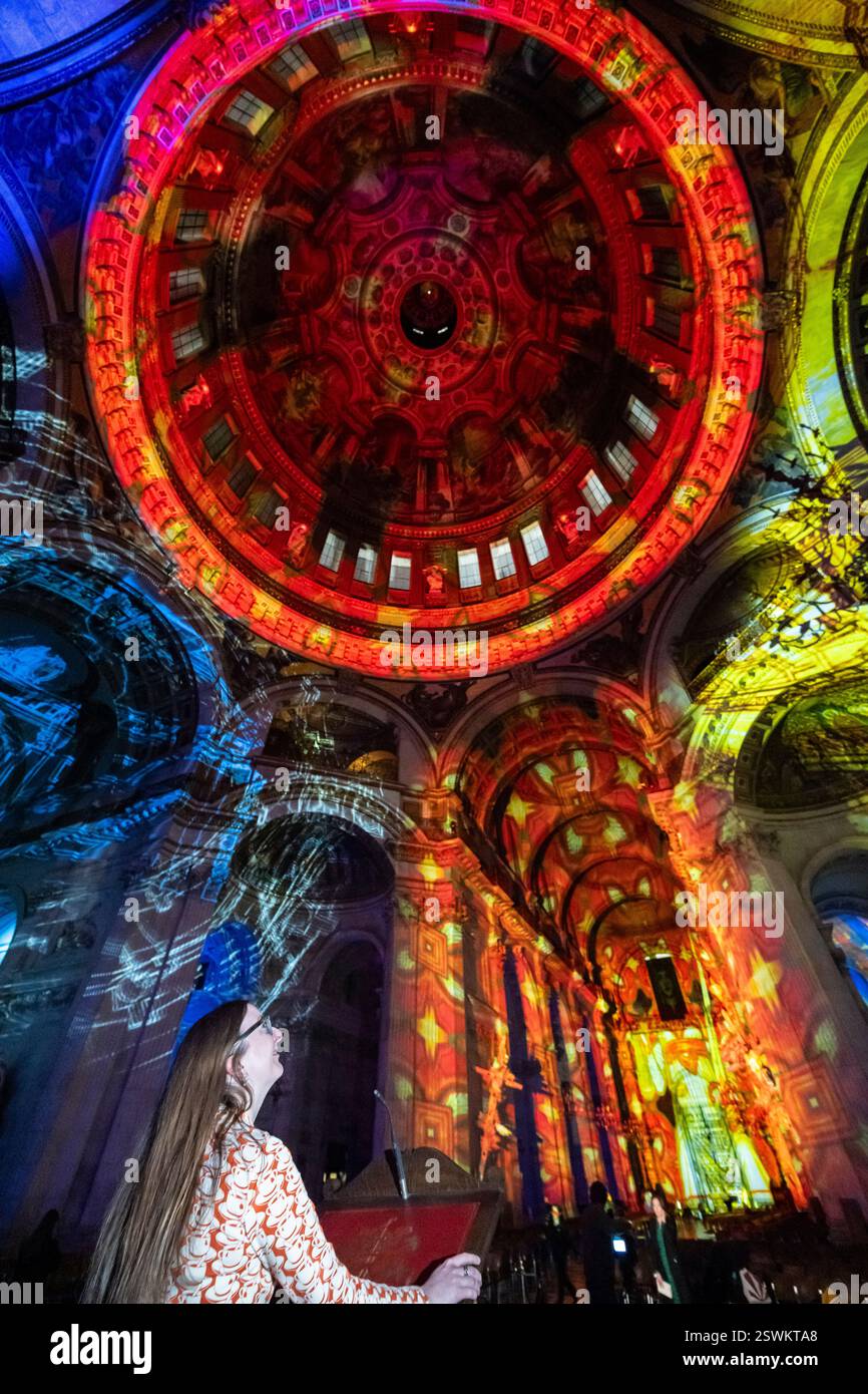 London, UK. 21 February 2025. Preview of ‘Luminous’ by Luxmuralis, an ...