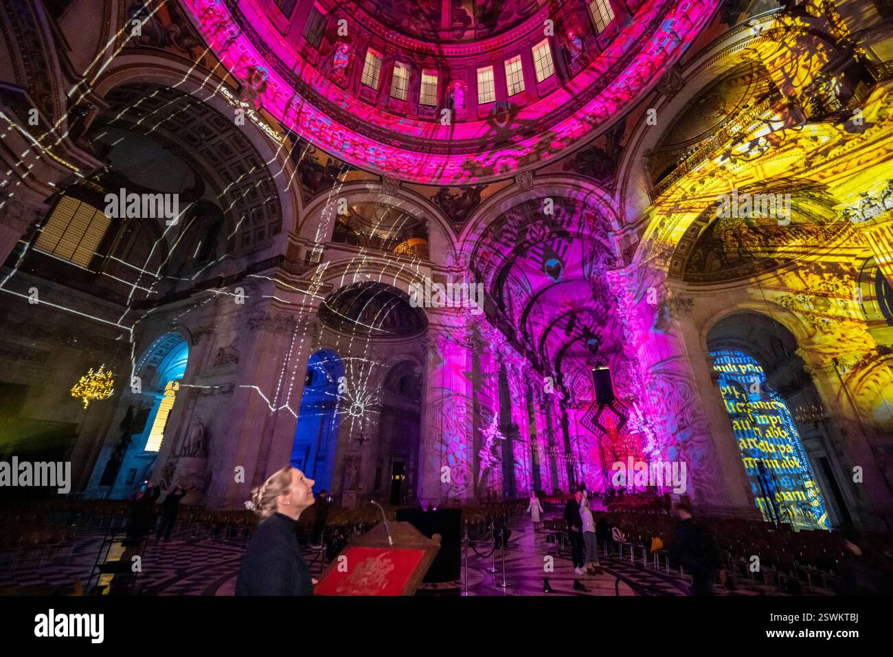 London, UK. 21 February 2025. Preview of ‘Luminous’ by Luxmuralis, an ...