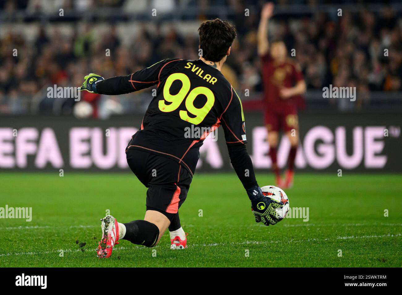 Mile Svilar of AS Roma in action during the Europa League football ...