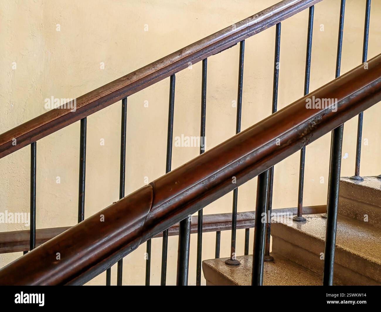 Ascend: Architectural Staircase and Wall Support Handrail Stock Photo ...