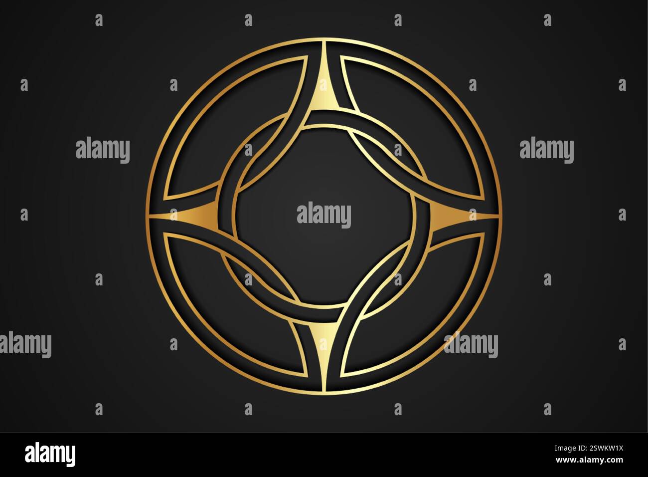 Gold knot round logo design, celtic style, circle shape business icon ...