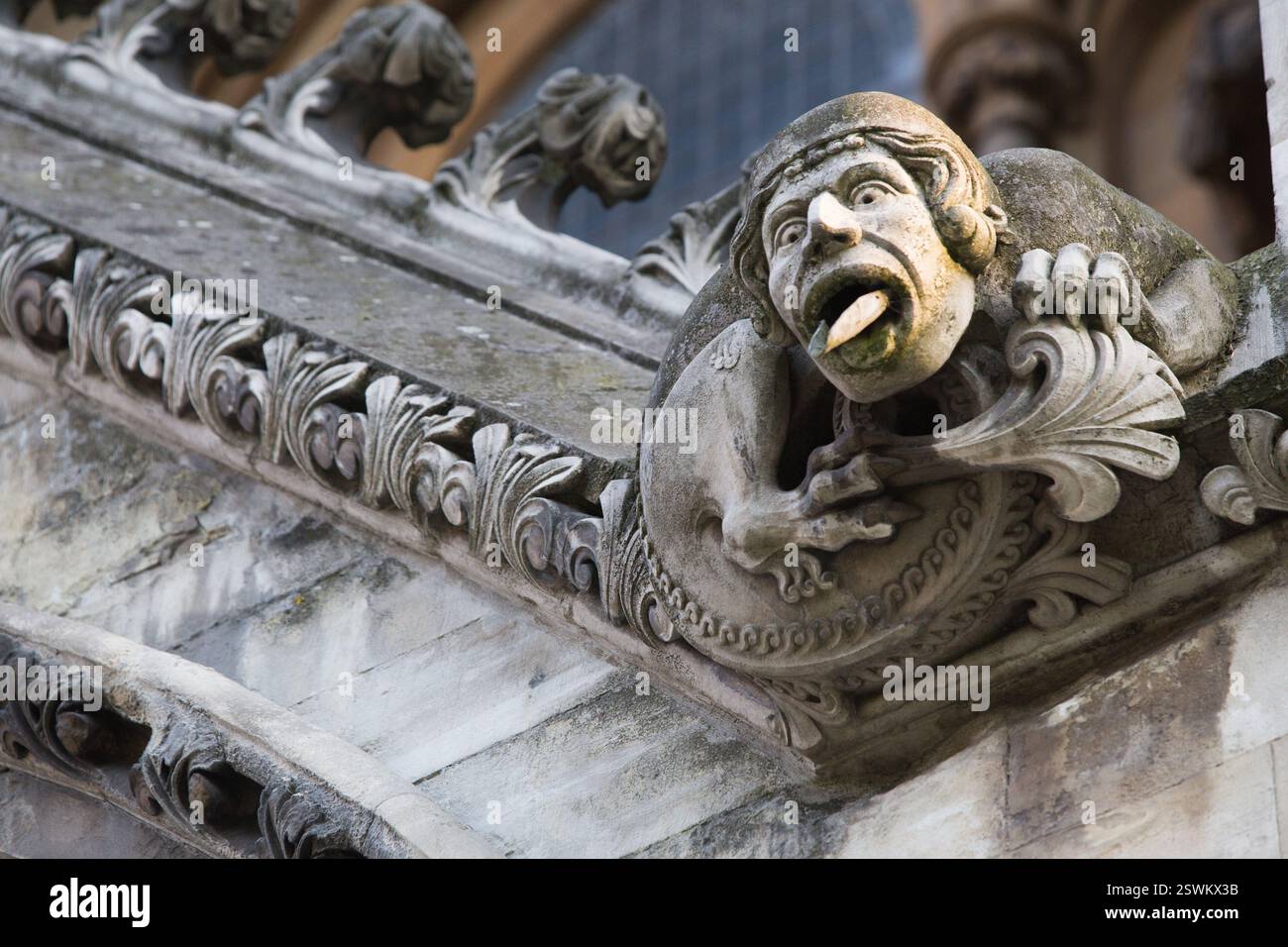 Gargoyle on the exterior of Westminster Abbey in London, England. Stone ...