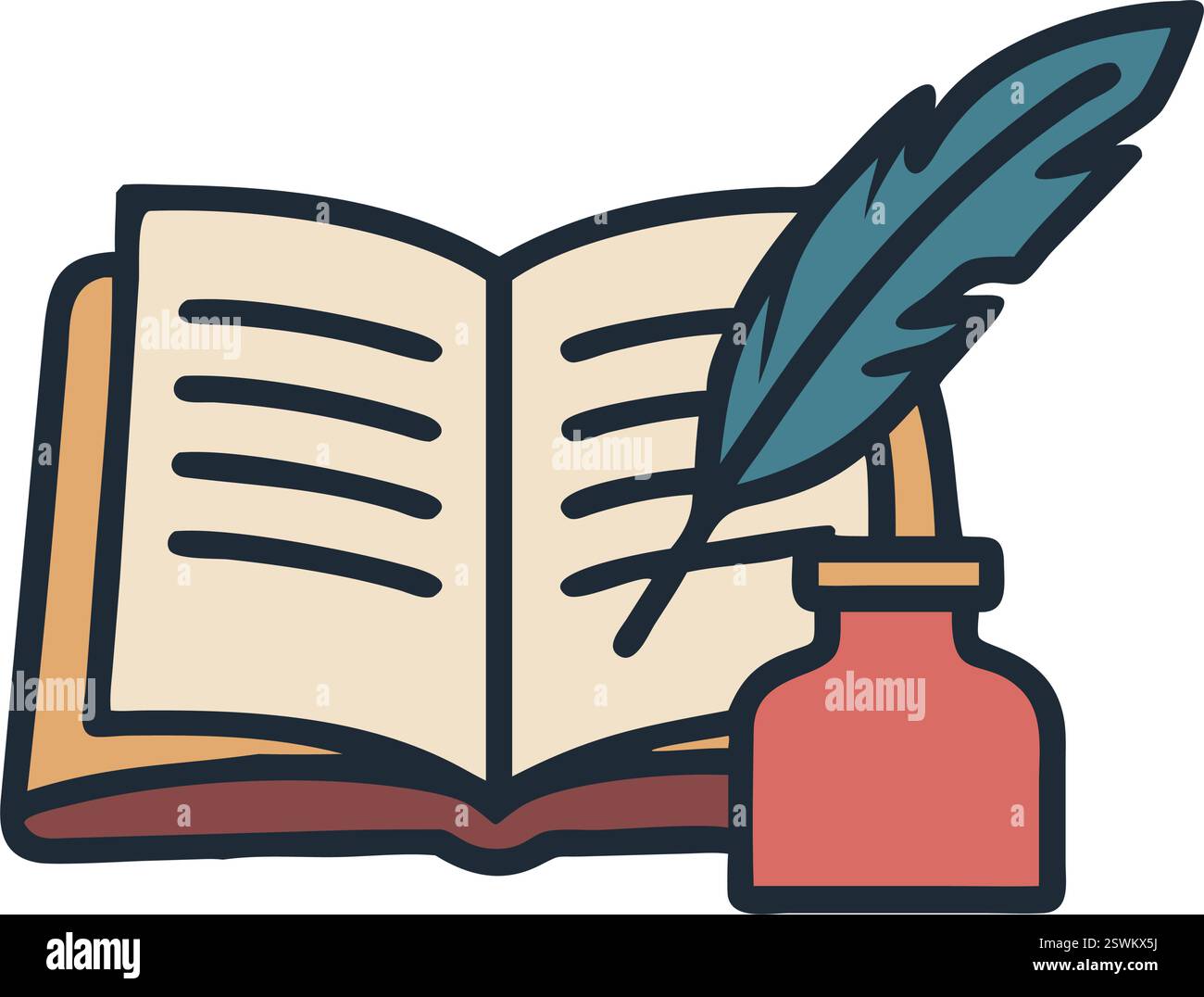 Poem Book and Ink Icon Stock Vector Image & Art - Alamy