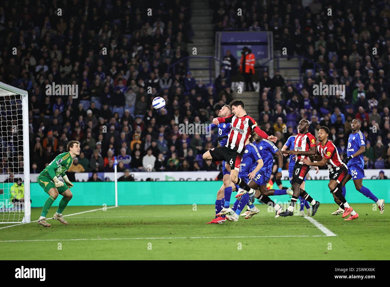 Christian N¿rgaard of Brentford scores the teams third goal during the ...