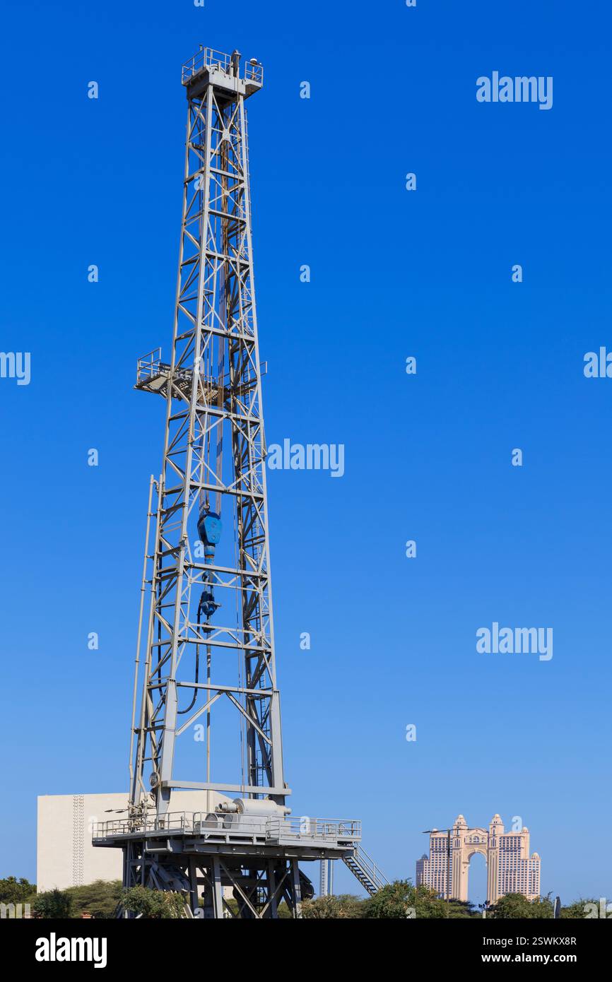 A drilling rig outside the ADNOC (Abu Dhabi National Oil Company ...