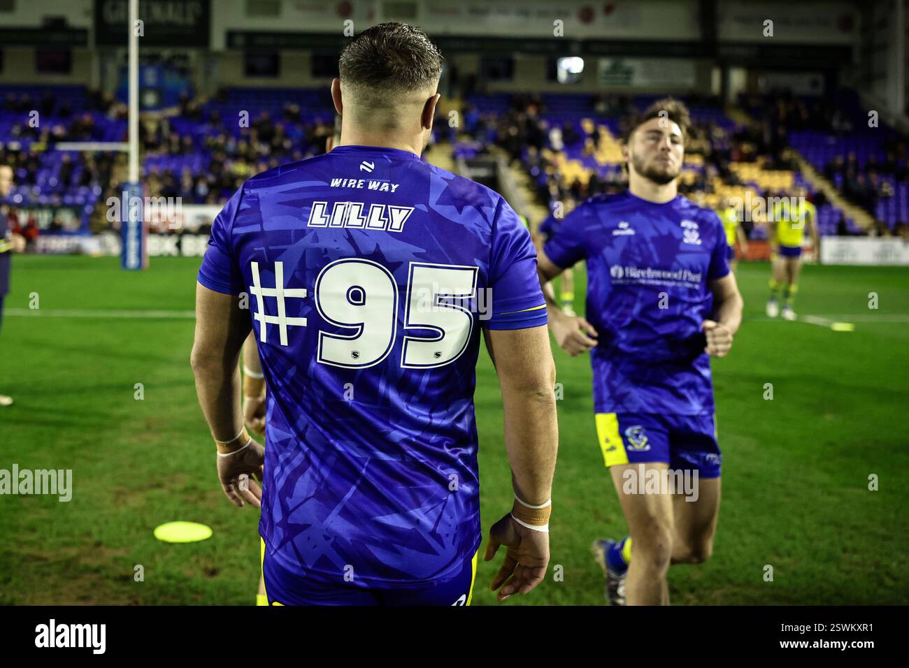 Warrington, UK. 21st Feb, 2025. Joe Philbin of Warrington Wolves waring ...