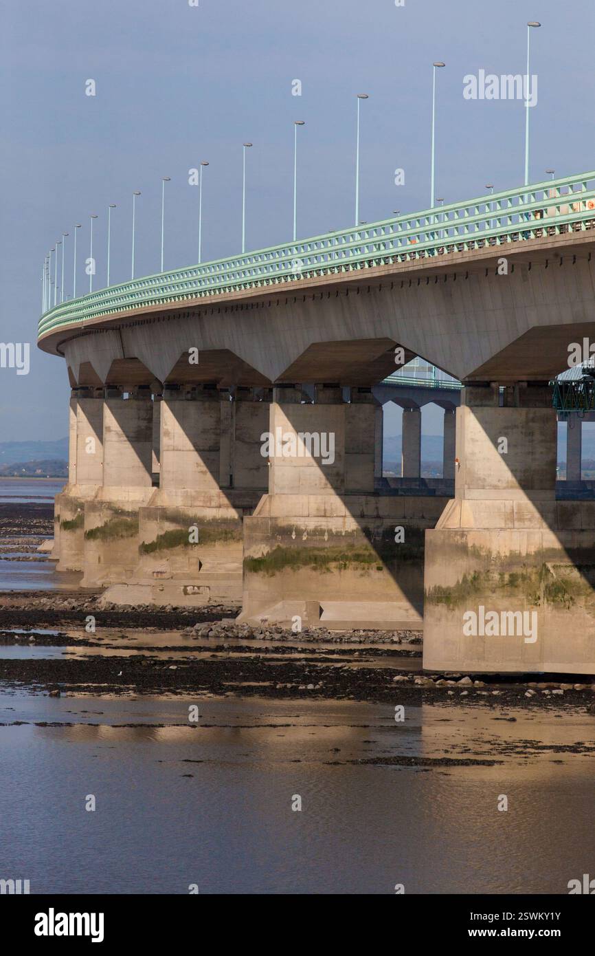 The Severn Bridge, a major UK landmark, spans the Severn Estuary ...