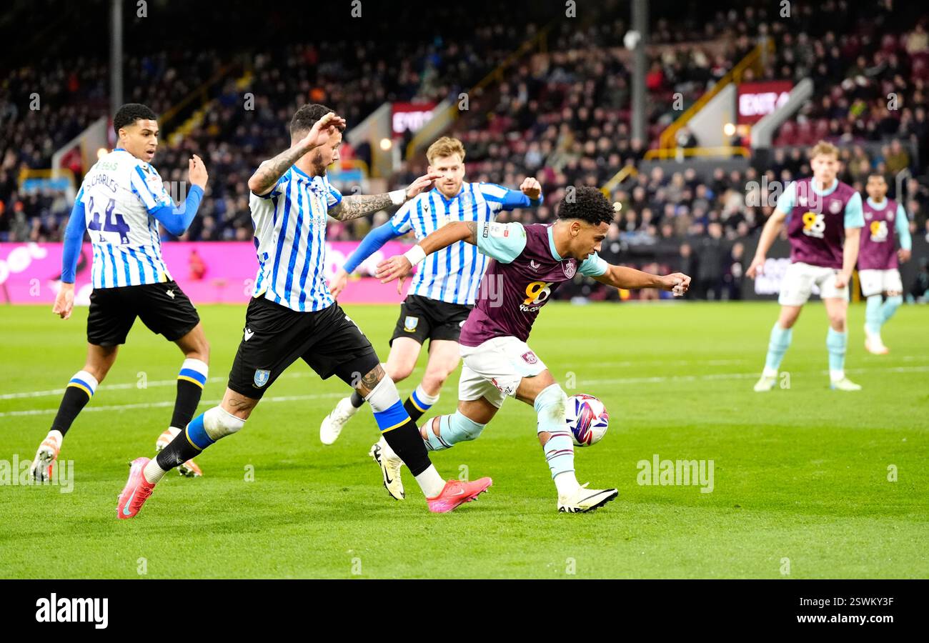 Burnley's Marcus Edwards scores their side's first goal of the game ...