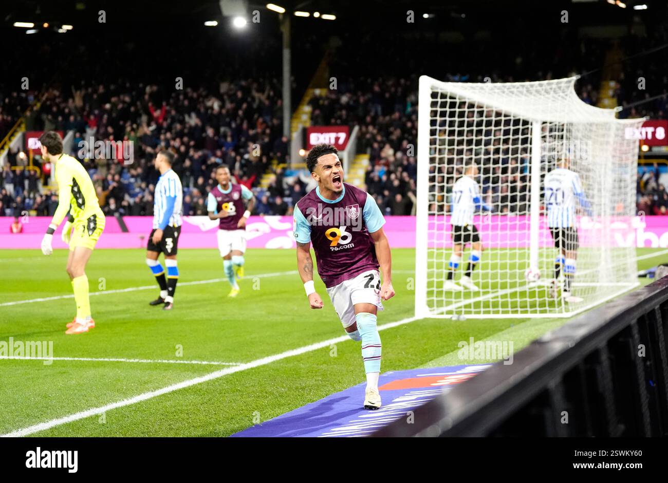 Burnley's Marcus Edwards celebrates scoring their side's first goal of ...