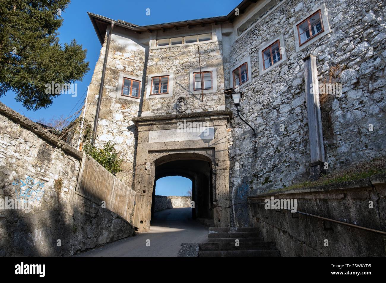 The old building of Felix Gate, part of the Kapuzinerberg historic ...