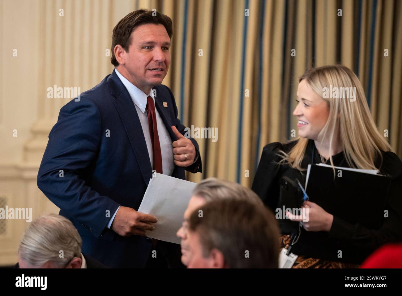 Florida Gov. Ron DeSantis is seen before President Donald Trump ...