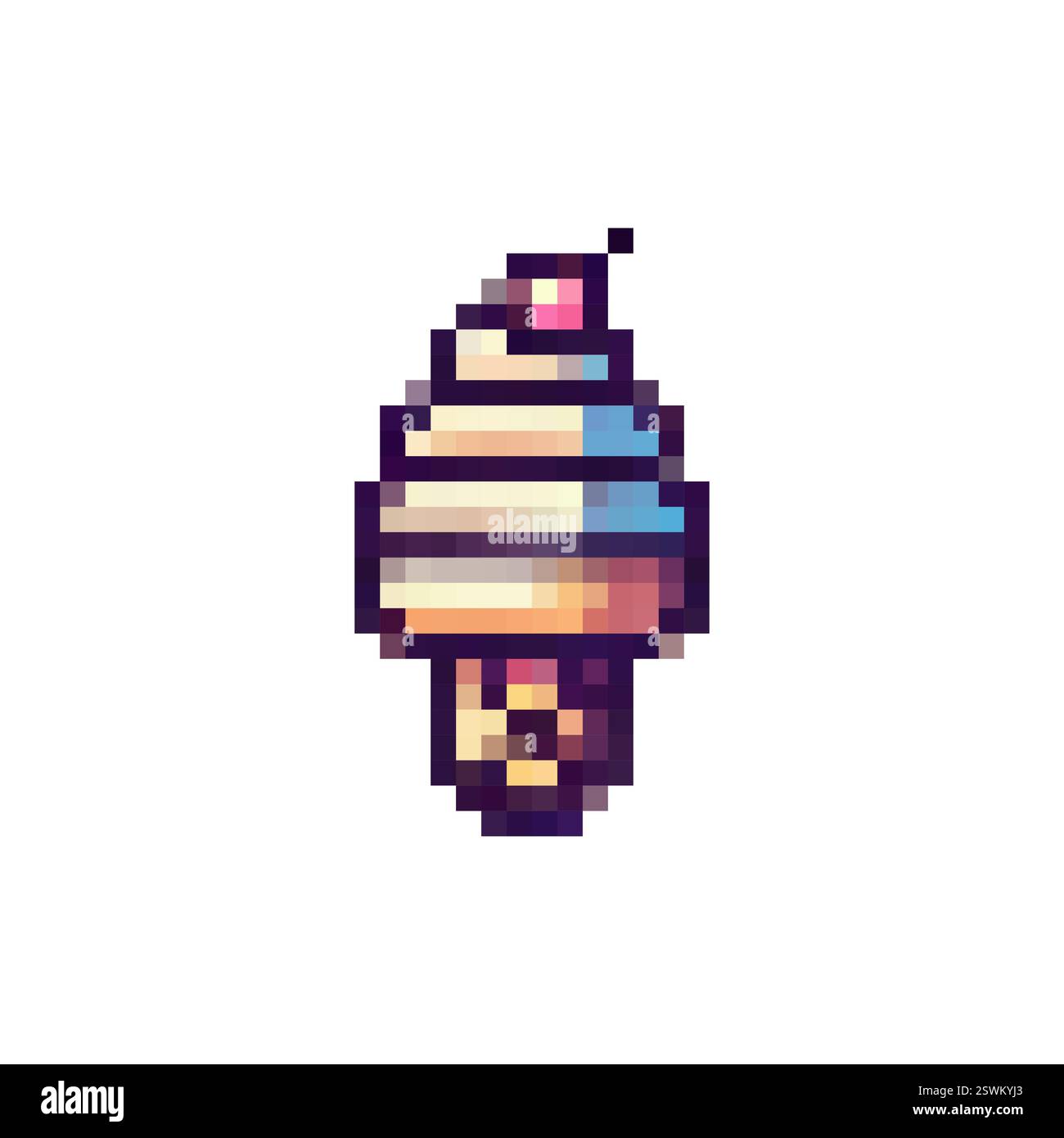 Ice cream logo in a waffle cup. Dessert ice cream vector. Dairy product ...