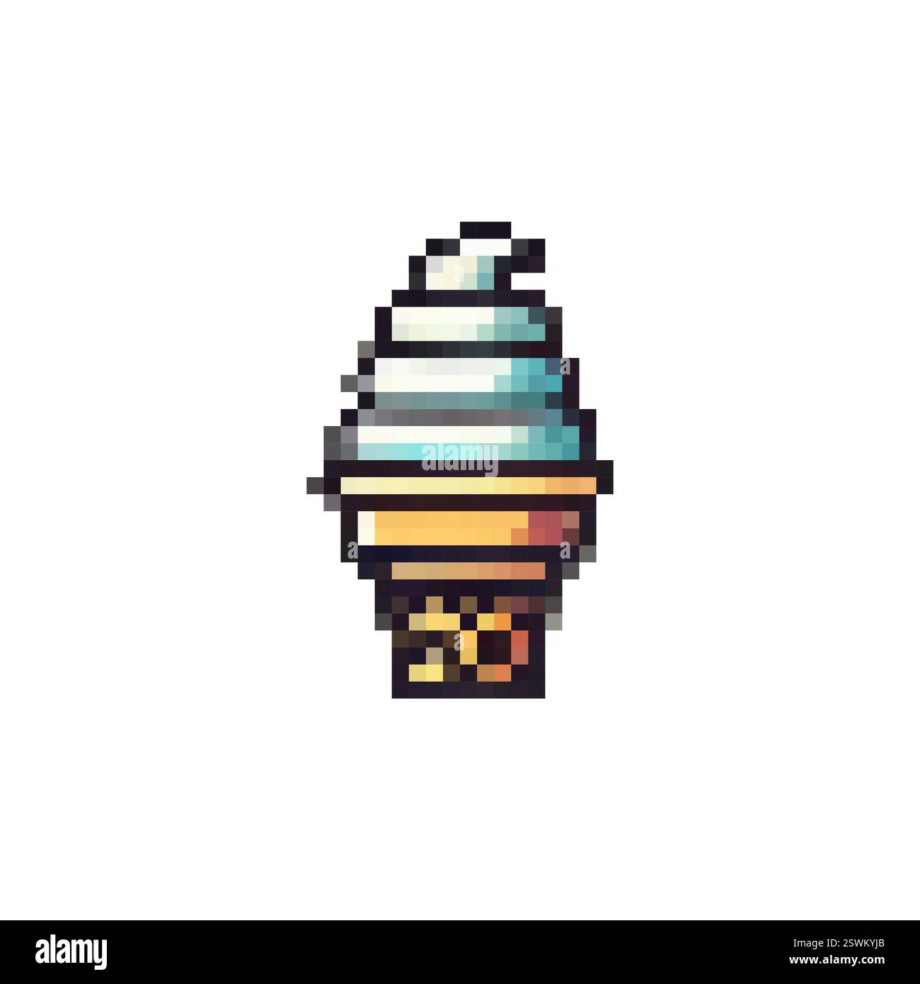 Ice cream logo in a waffle cup. Dessert ice cream vector. Dairy product ...