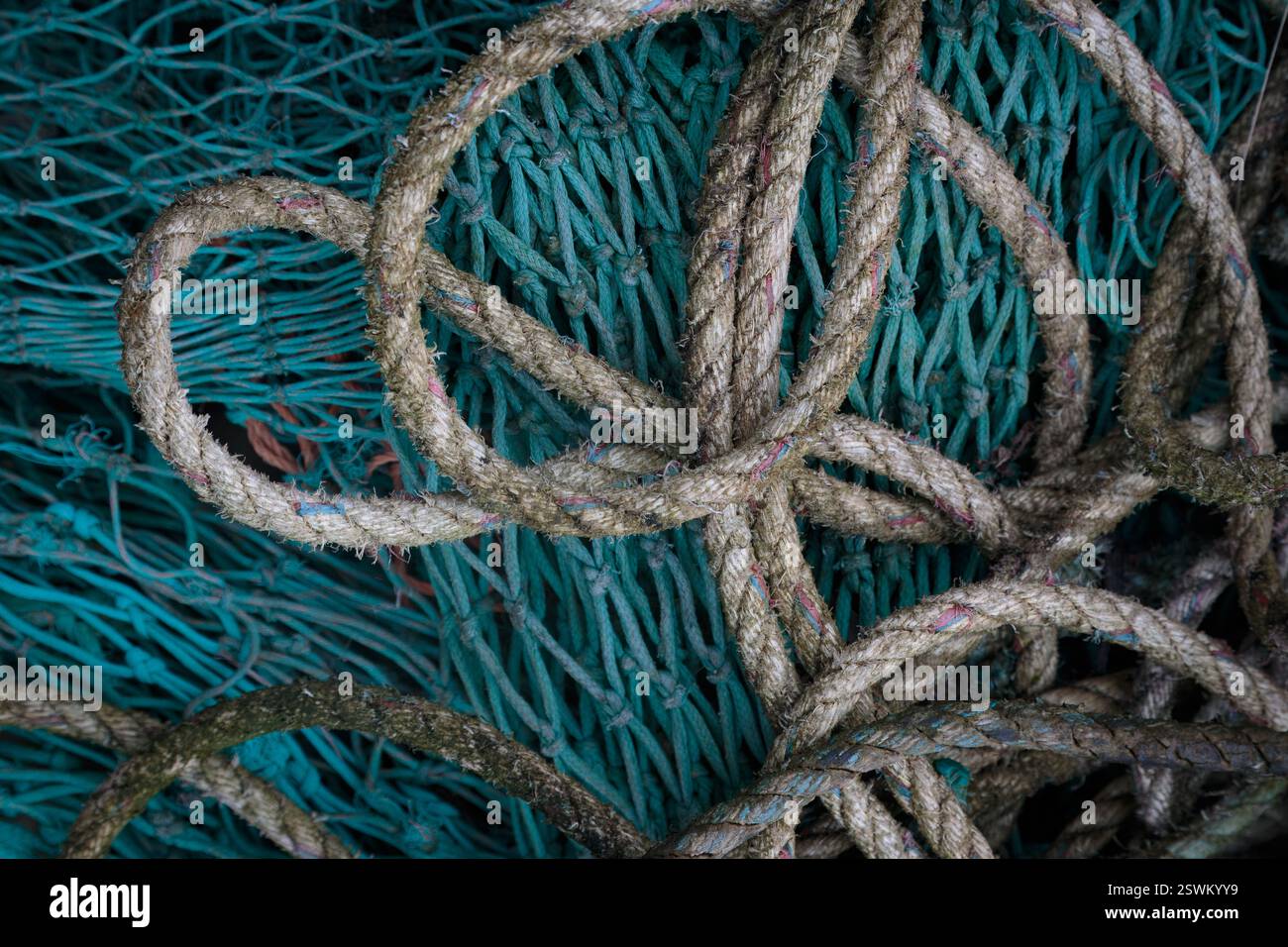 Fishing Industry, ropes, lobster pots, buoys etc Stock Photo - Alamy