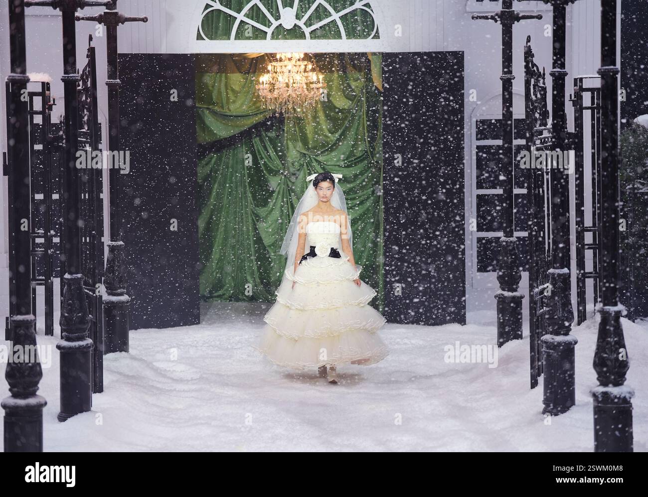 Models on the catwalk at the Richard Quinn show in The Lindley Hall at ...