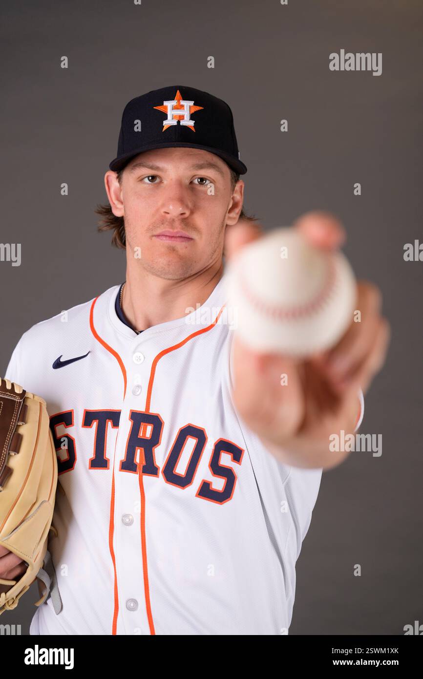 Houston Astros pitcher Blake Weiman poses during photo day at the team ...