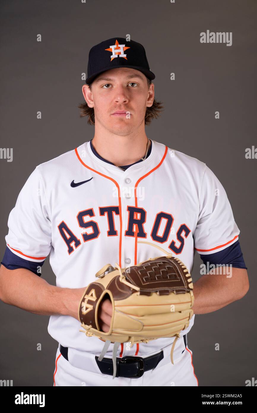 Houston Astros pitcher Blake Weiman poses during photo day at the team ...
